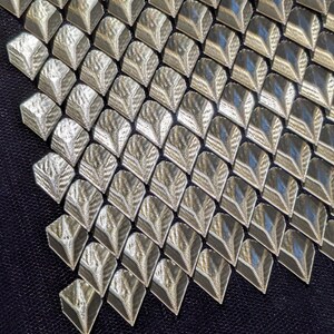 150mm X 150mm Swatch of 3D Printed Metallic Scales Printed on Mesh ...