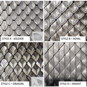 150mm X 150mm Swatch of 3D Printed Metallic Scales Printed on Mesh ...