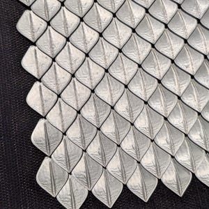 150mm X 150mm Swatch of 3D Printed Metallic Scales Printed on Mesh ...