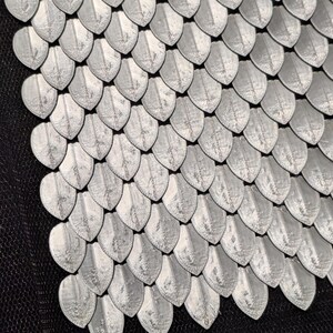 150mm X 150mm Swatch of 3D Printed Metallic Scales Printed on Mesh ...