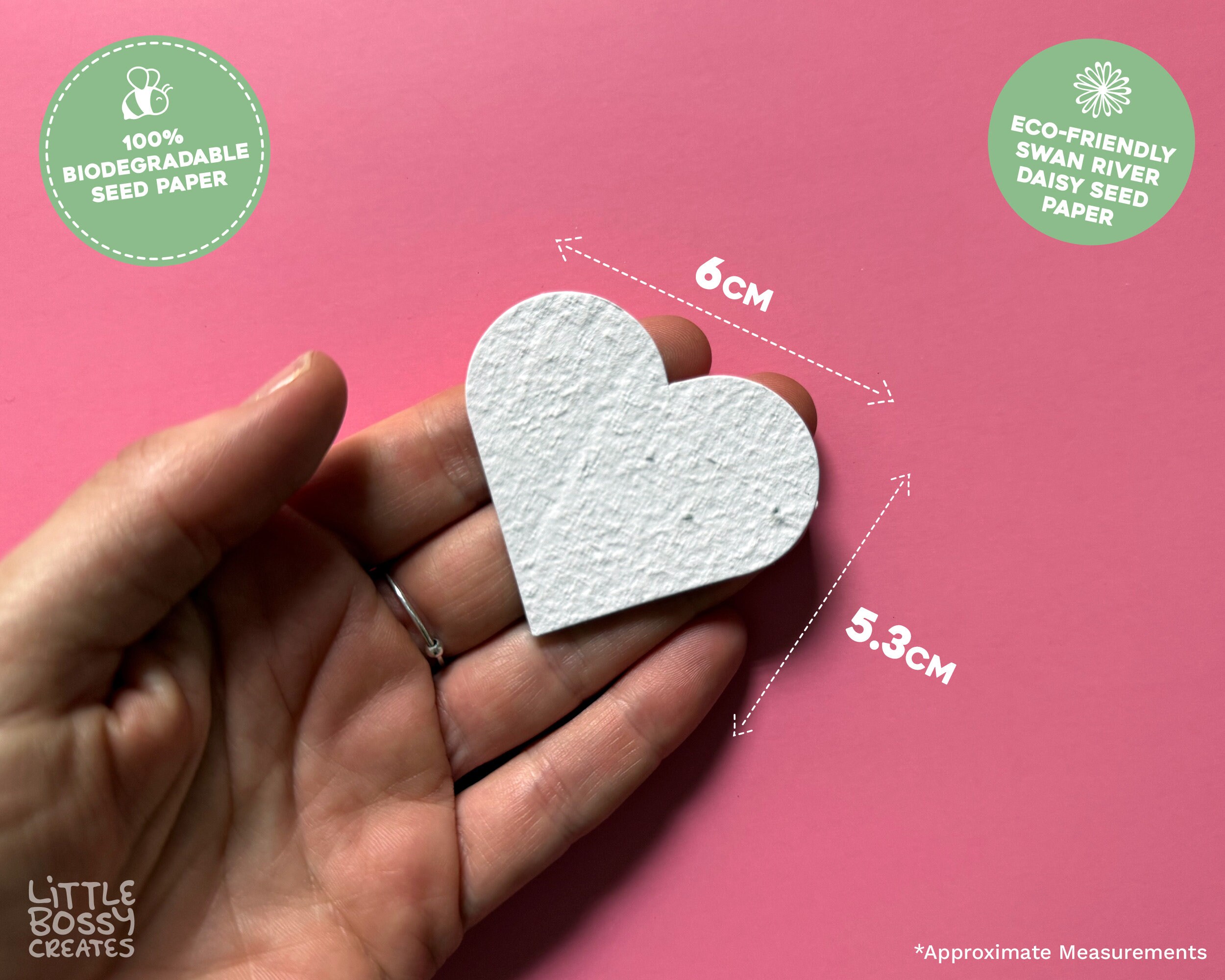 Plantable Paper Hearts, Seed Paper Hearts, Plantable Wedding Favours ...