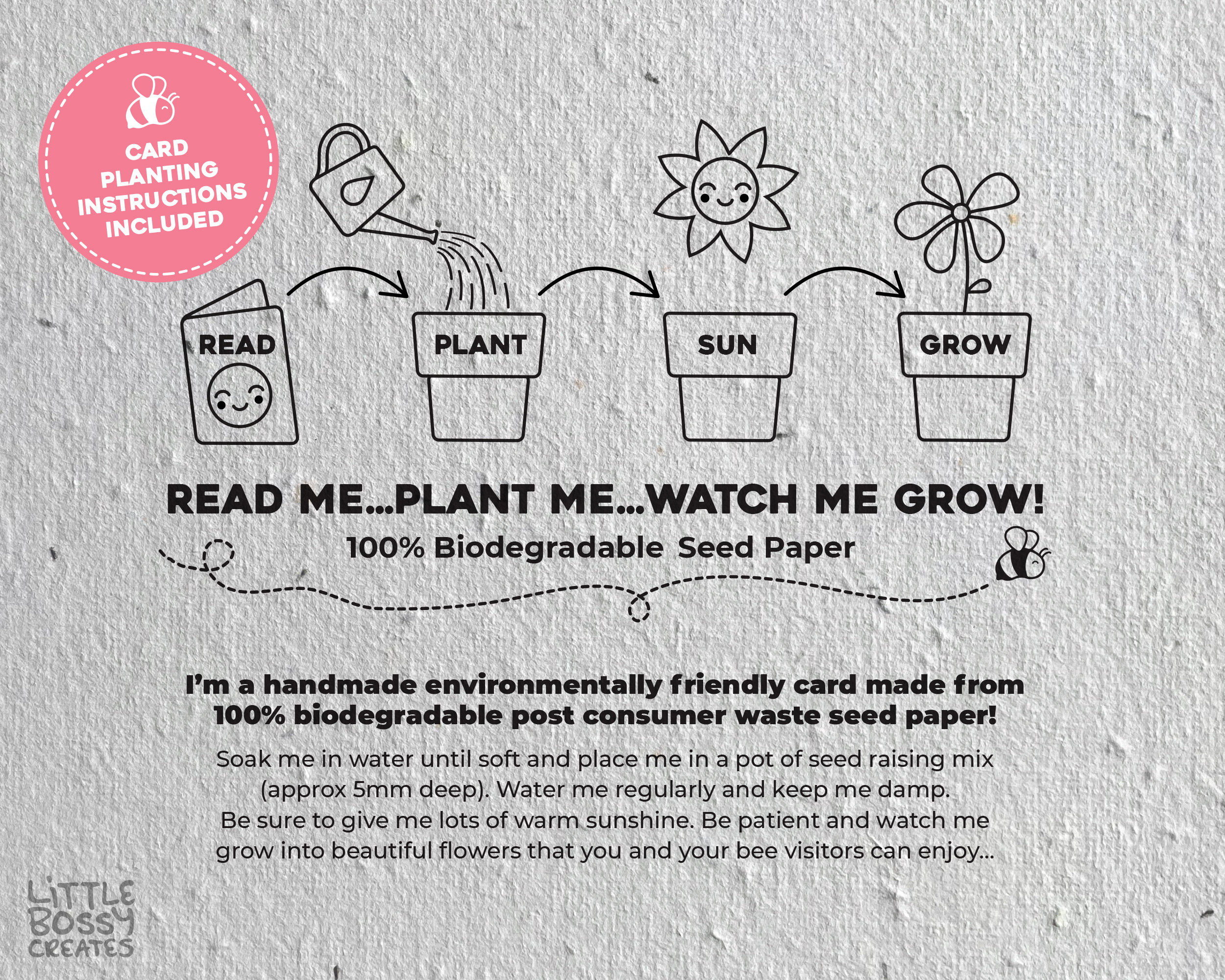 Plantable Seed Card Happy Birthday Seed Paper Card Birthday Plantable ...