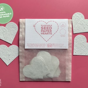 Plantable Paper Hearts, Seed Paper Hearts, Plantable Wedding Favours ...