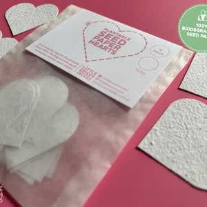 Plantable Paper Hearts, Seed Paper Hearts, Plantable Wedding Favours ...