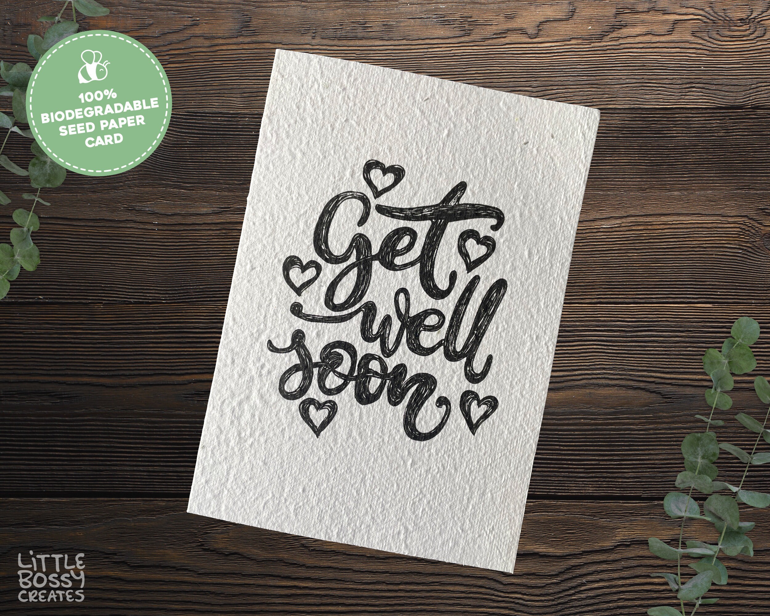 Plantable Get Well Soon Card, Seed Paper Get Well Soon Greeting Card ...