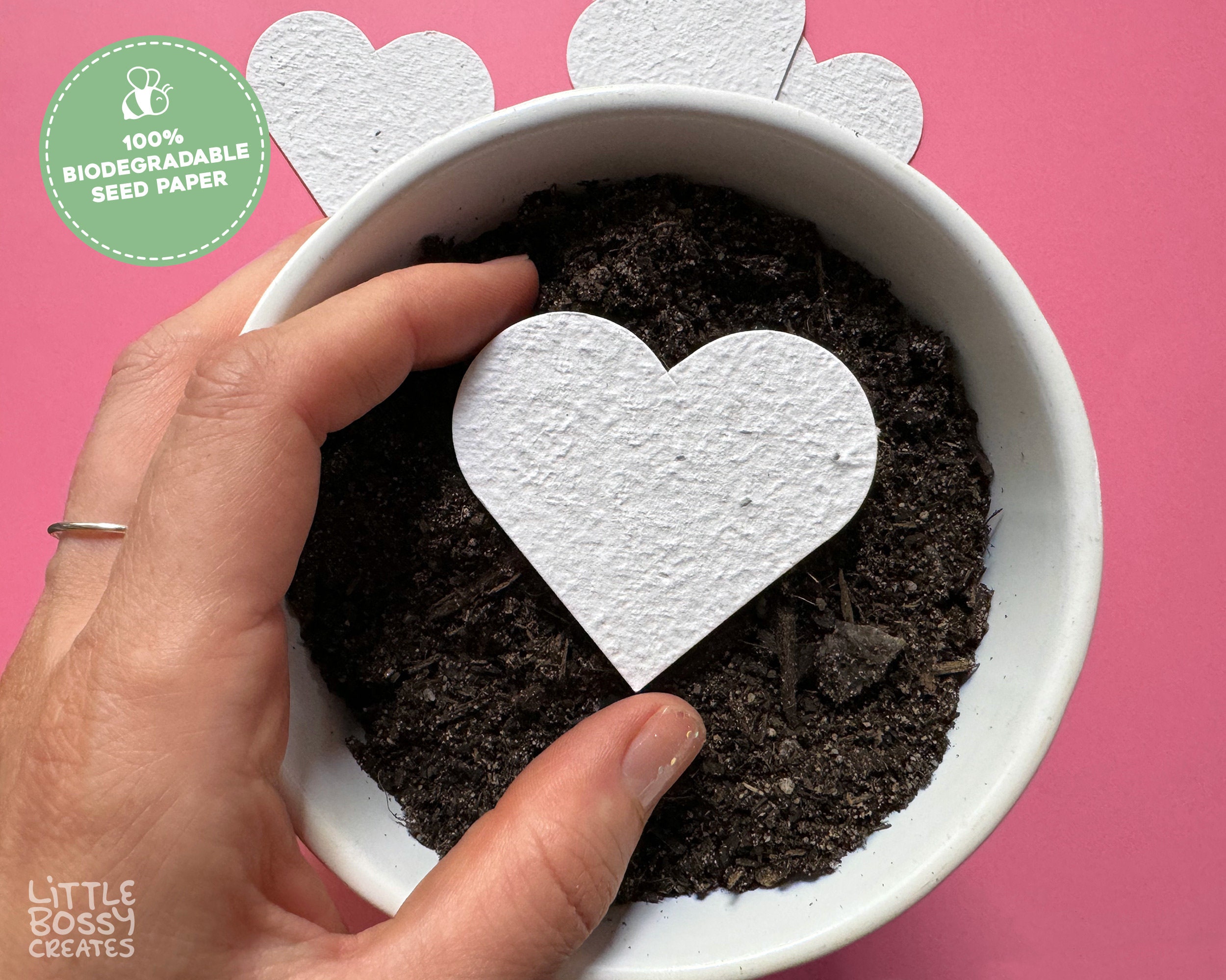 Plantable Paper Hearts, Seed Paper Hearts, Plantable Wedding Favours ...