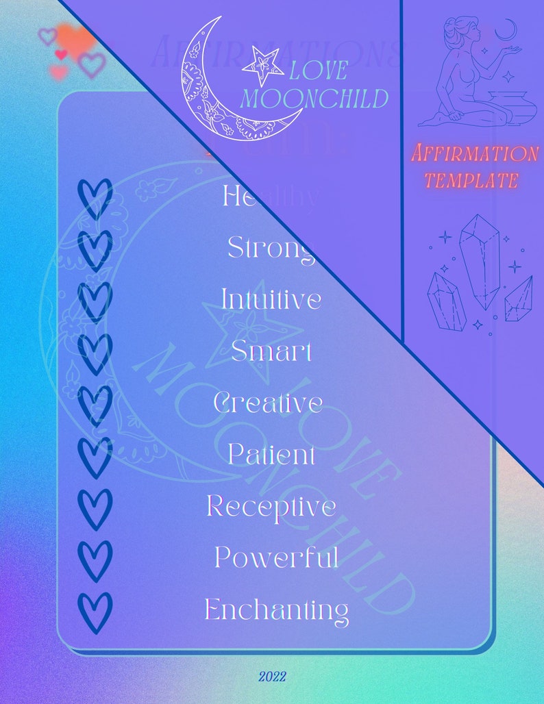 Printable Affirmations Template | PDF, Planner Insert, A4 | Blank, I Am ...