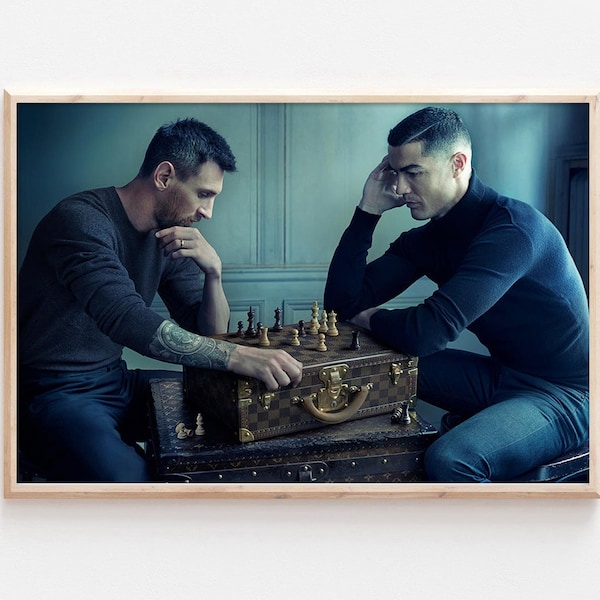 Messi Vs Ronaldo in Playing Chess Poster - Etsy