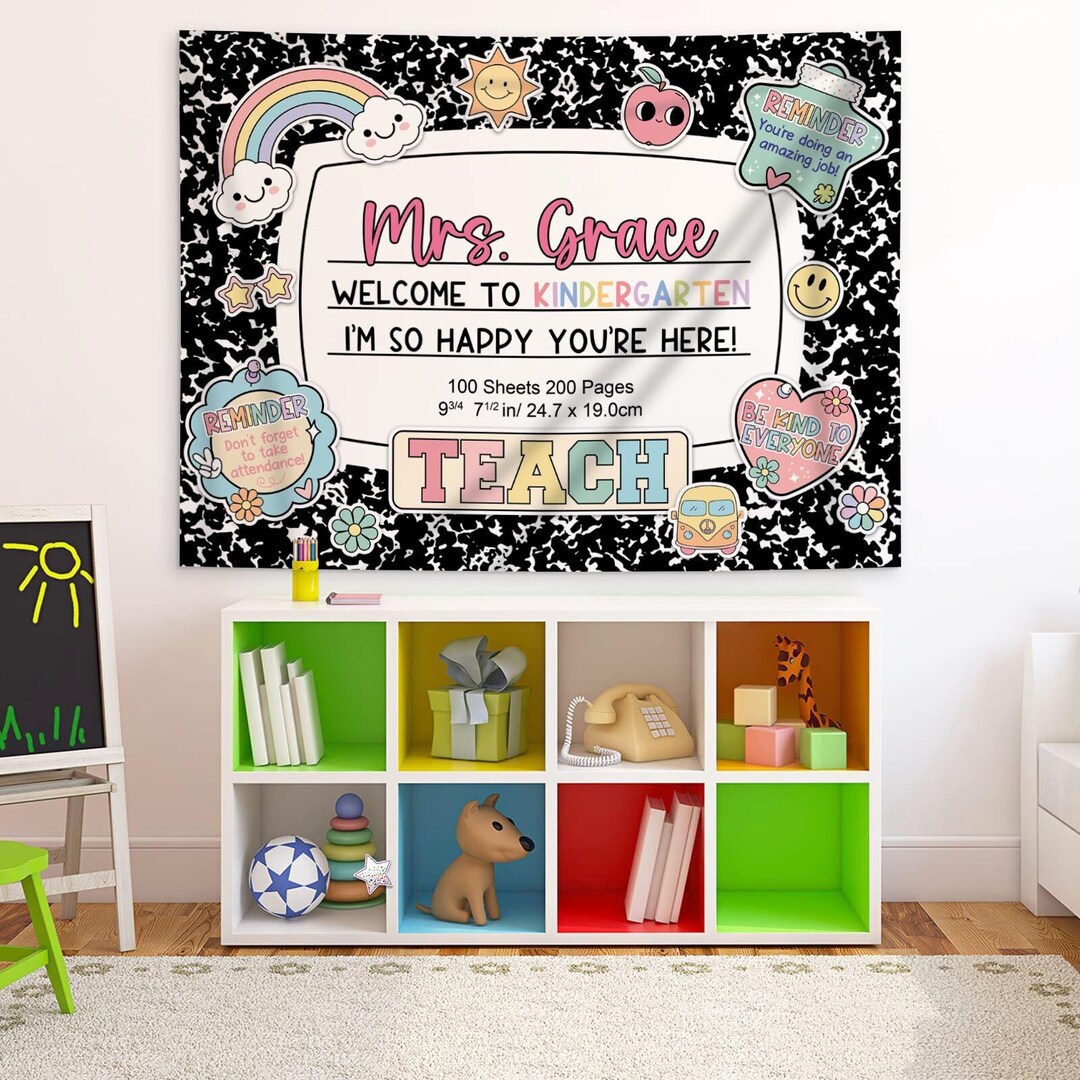 Classroom Decor, Composition Notebook Theme, Custom Classroom Tapestry ...