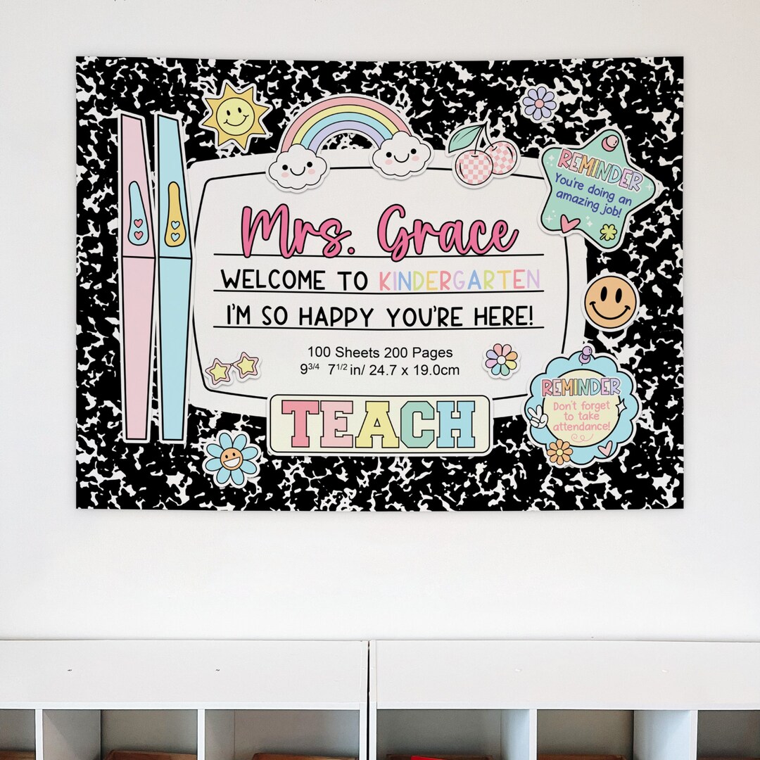 Classroom Decor, Composition Notebook Theme, Custom Classroom Tapestry ...