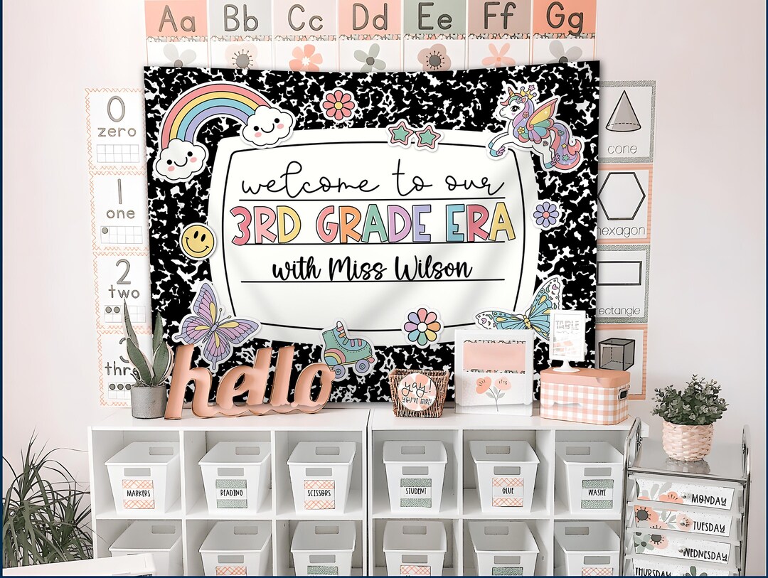 Classroom Decor, Composition Notebook Theme, Custom Classroom Tapestry ...