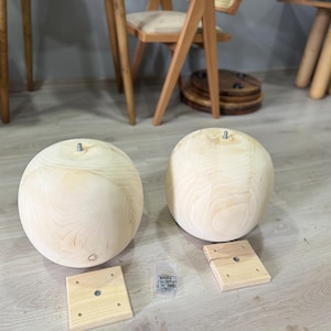 Modern Basswood Round Table Leg – Big Ball Design, Mounting Kit - Etsy