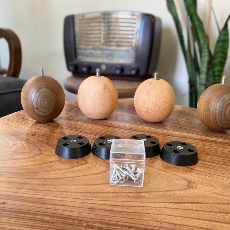 Wooden Sphere Bed Legs - Etsy