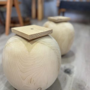 Modern Basswood Round Table Leg – Big Ball Design, Mounting Kit - Etsy