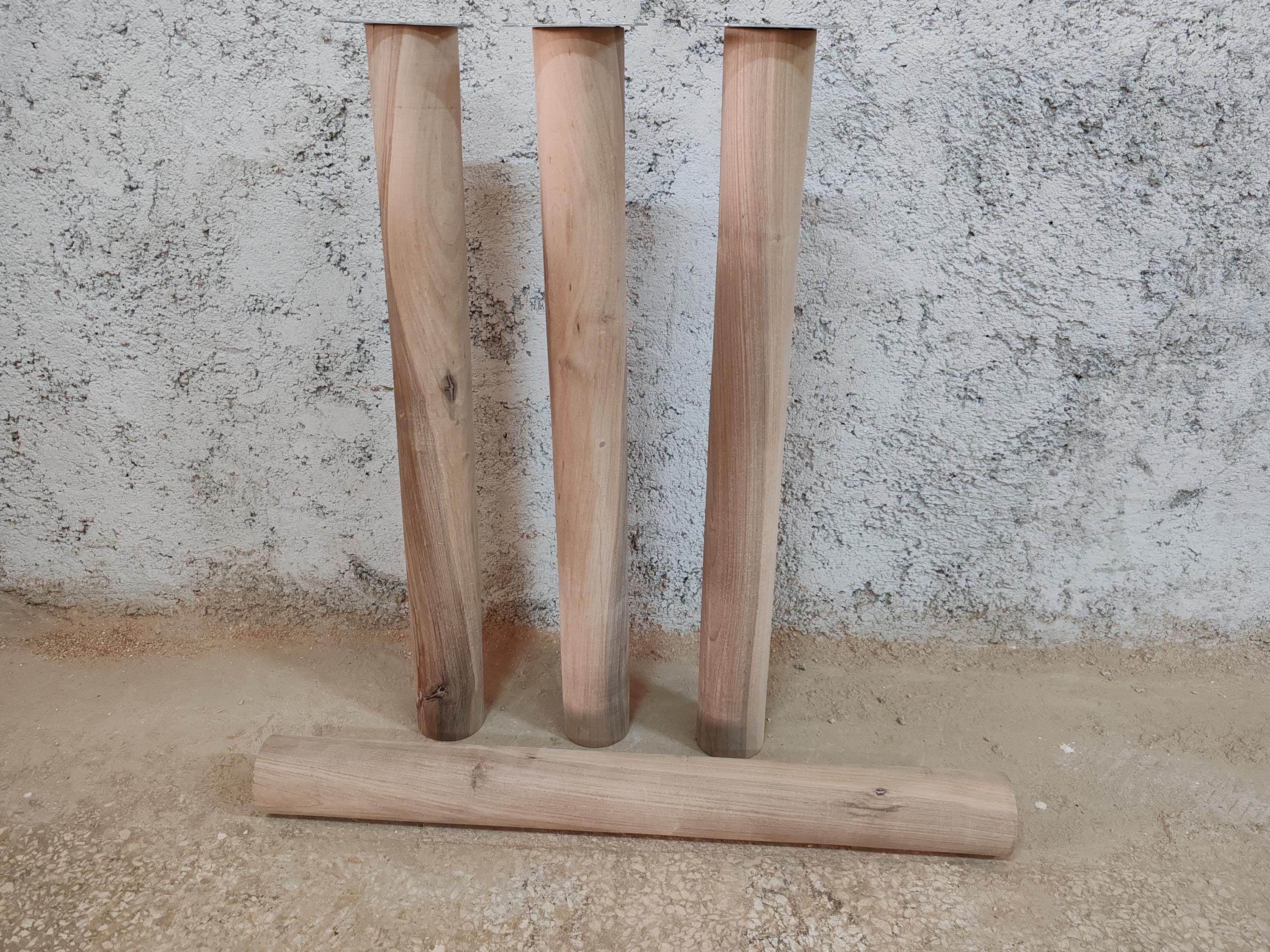 Walnut Wood Cylinder Table Legs (set of 4) – 3" Wide, Mounting Kit - Etsy