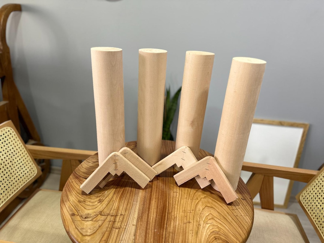 Cylinder Legs 4" Width for Heavy Table Tops 4 Pc Dining Table Legs With ...