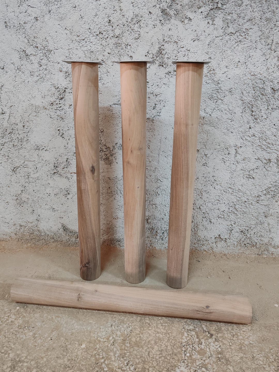 Walnut Wood Cylinder Table Legs (set of 4) – 3" Wide, Mounting Kit - Etsy