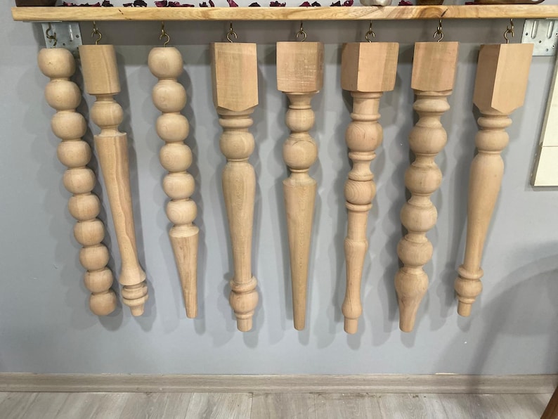 Chunky Farmhouse Table Legs – Rustic Beech Wood, 28" Length - Etsy