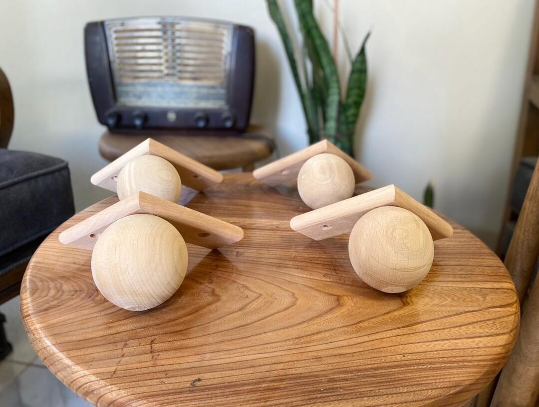 Beech Wood Ball Furniture Feet - Sofa, Bed & Cabinet Legs (set of 4) - Etsy