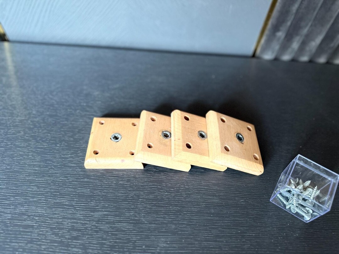 Beech Wood Furniture Leg Mounting Brackets, M8/M10 Hardware (4pc) - Etsy