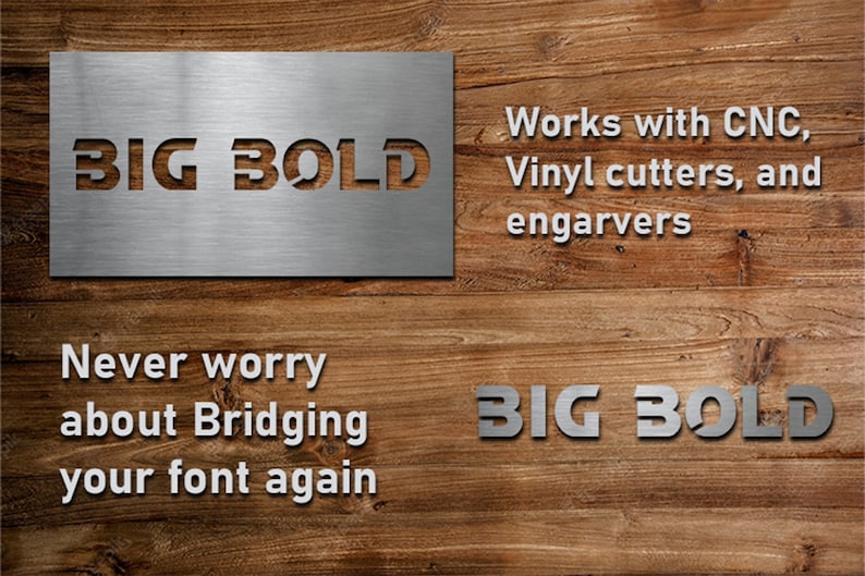Bridged Digital Font Big Bold - Etsy