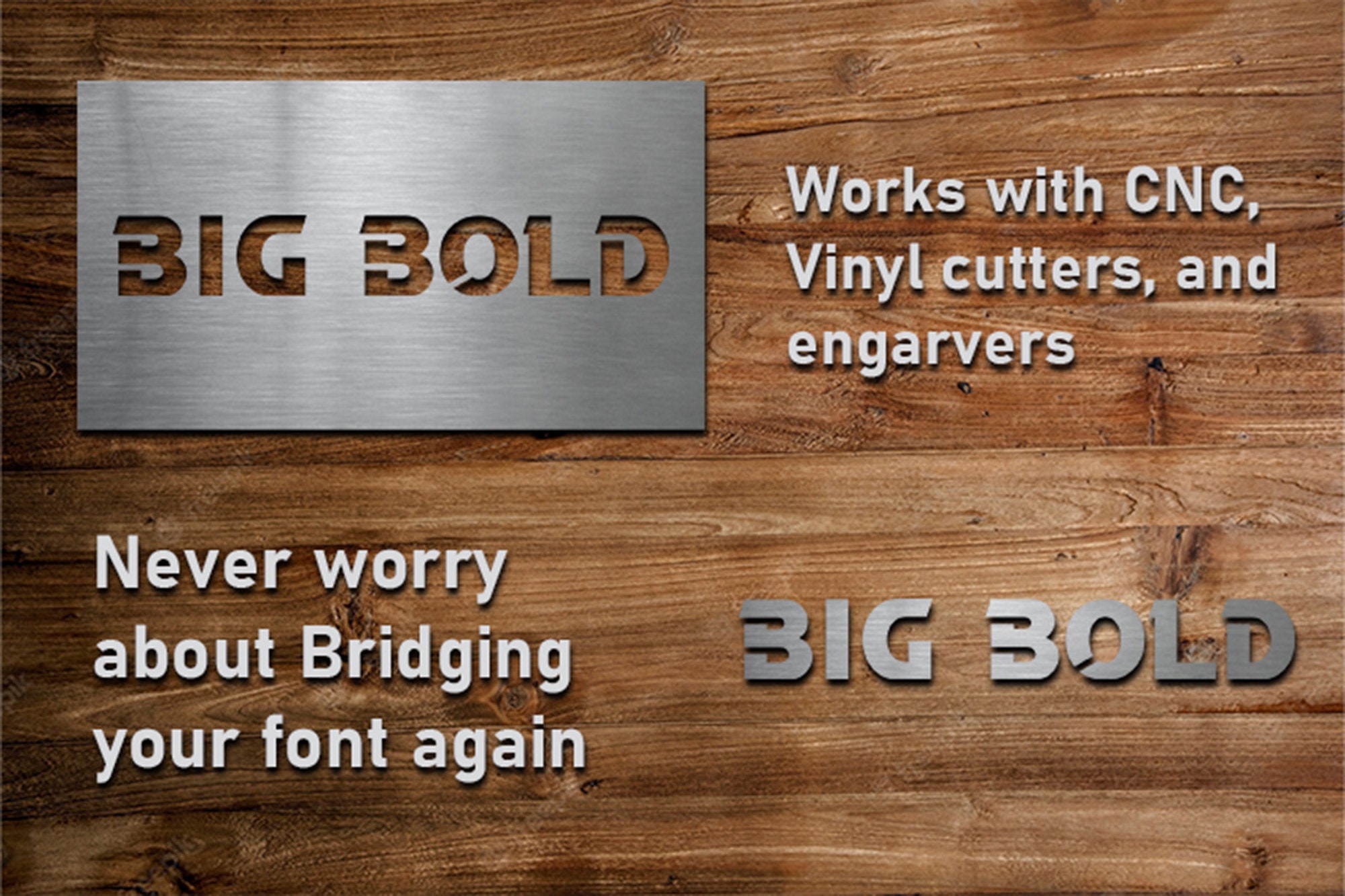 Bridged Digital Font Big Bold - Etsy