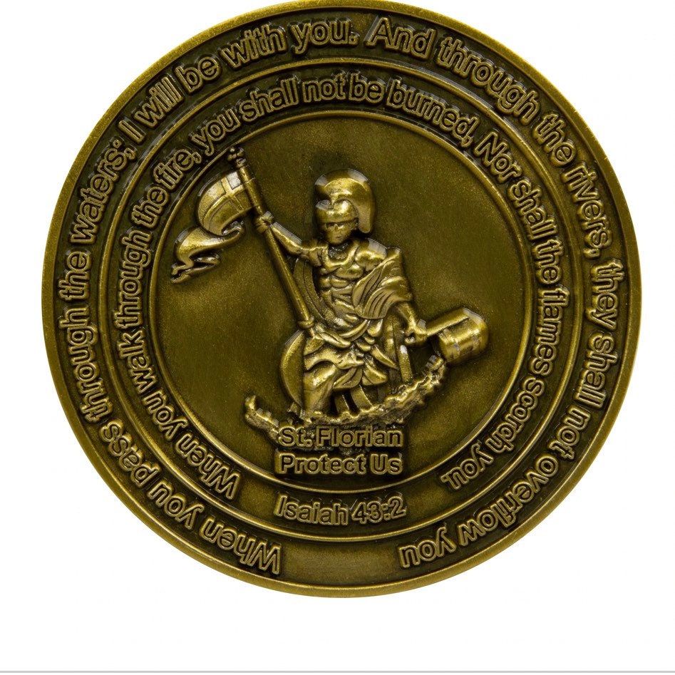 Personalized Thin Red Line Challenge Coin - Etsy