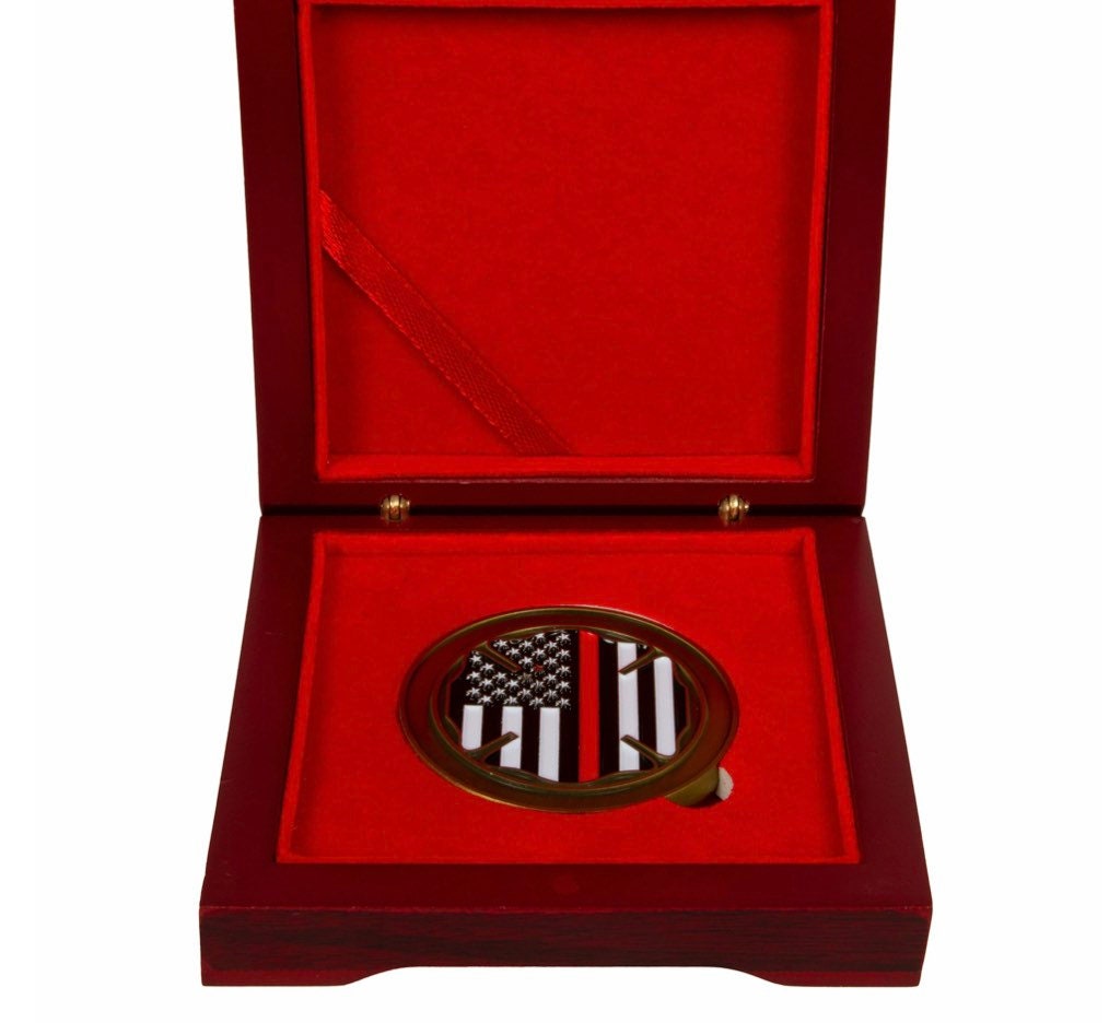 Personalized Thin Red Line Challenge Coin - Etsy