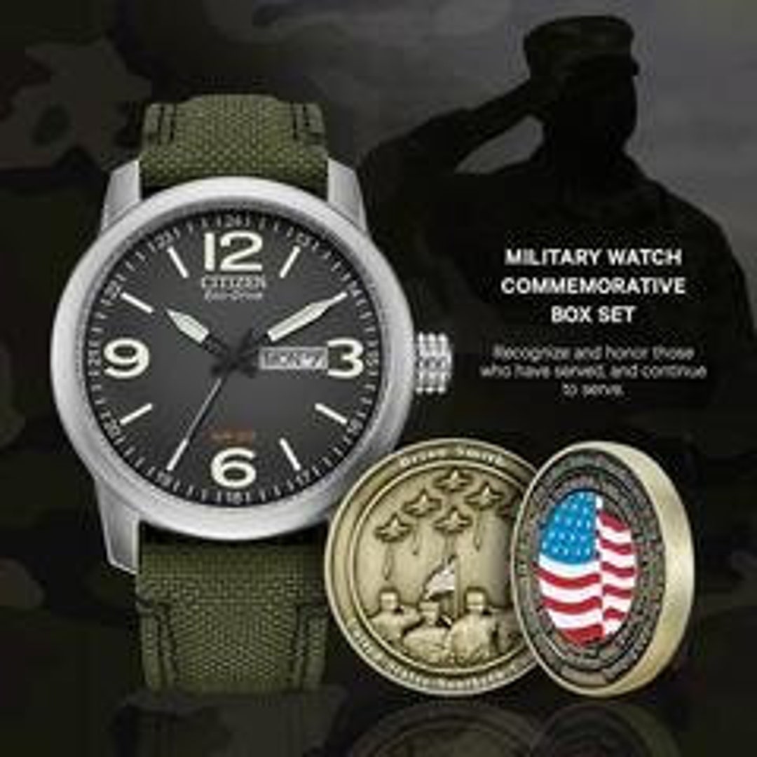 Personalized Citizen Military Watch With Commemorative Box & Challenge ...