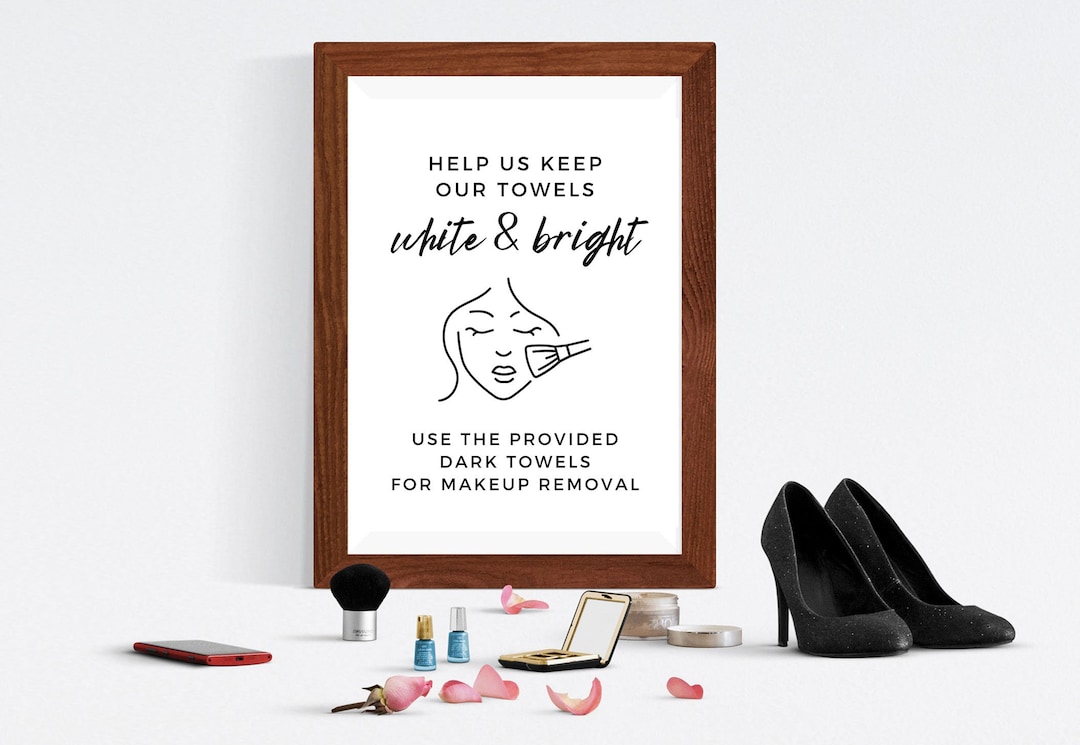 Airbnb and Vacation Rental Sign | Makeup Removal Sign | Printable ...