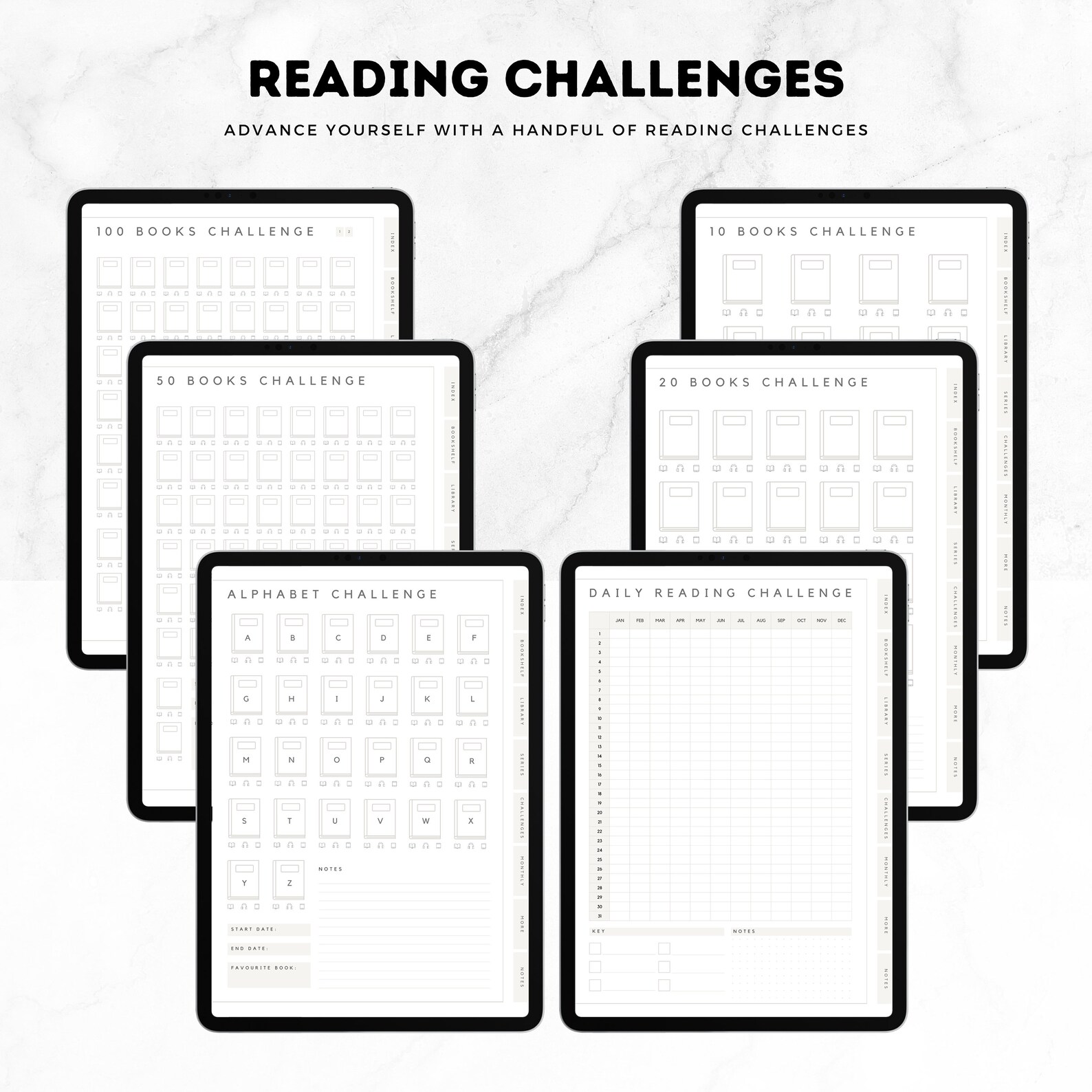 Digital Reading Journal, Reading Log, Book Tracker, Reading List ...