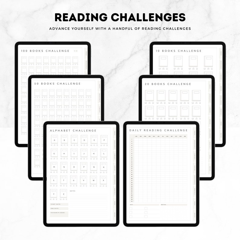Digital Reading Journal, Reading Log, Book Tracker, Reading List ...
