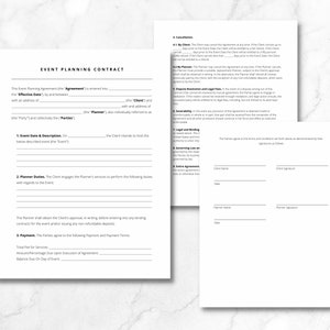 Editable Event Planner Contract Template, Event Planner Agreement ...