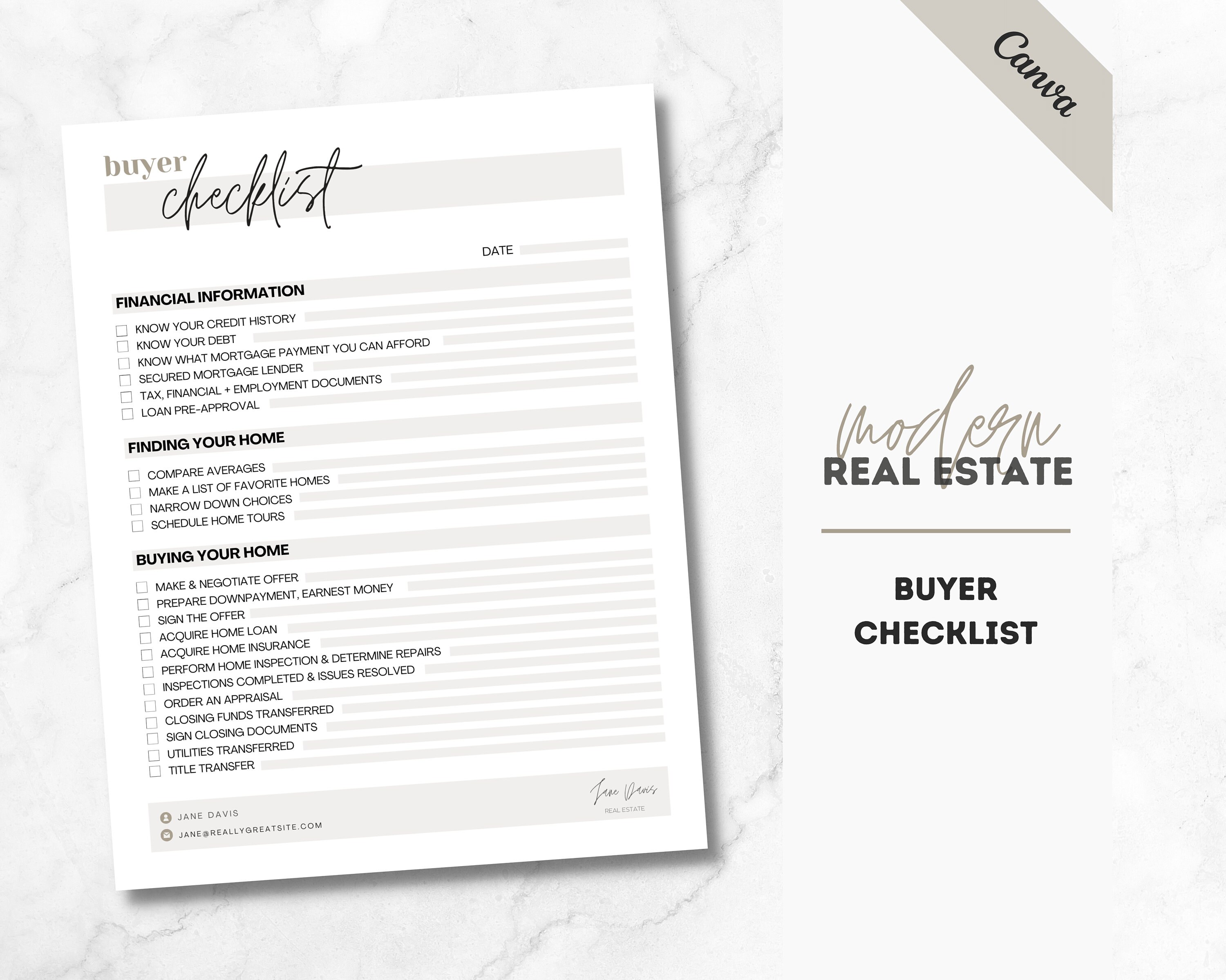 Real Estate Buyer Checklist, Real Estate Marketing, Buyer Checklist ...