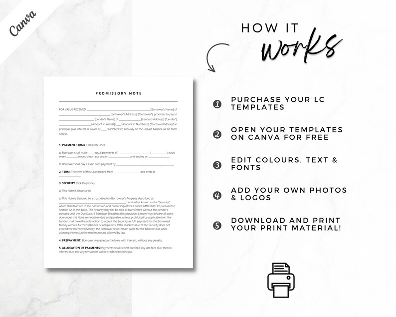 Promissory Note Forms, Promissory Note Templates, PDF File, Promissory ...