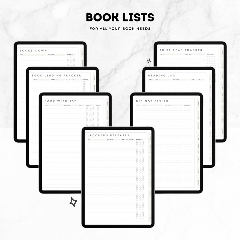 Digital Reading Journal, Reading Log, Book Tracker, Reading List ...
