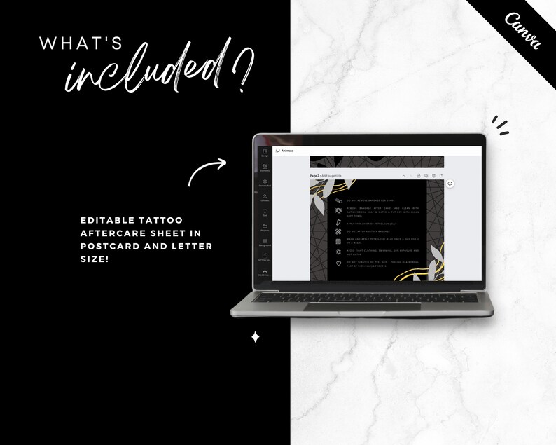 Tattoo Shop and Artist, Canva Templates, Tattoo Artist Marketing ...