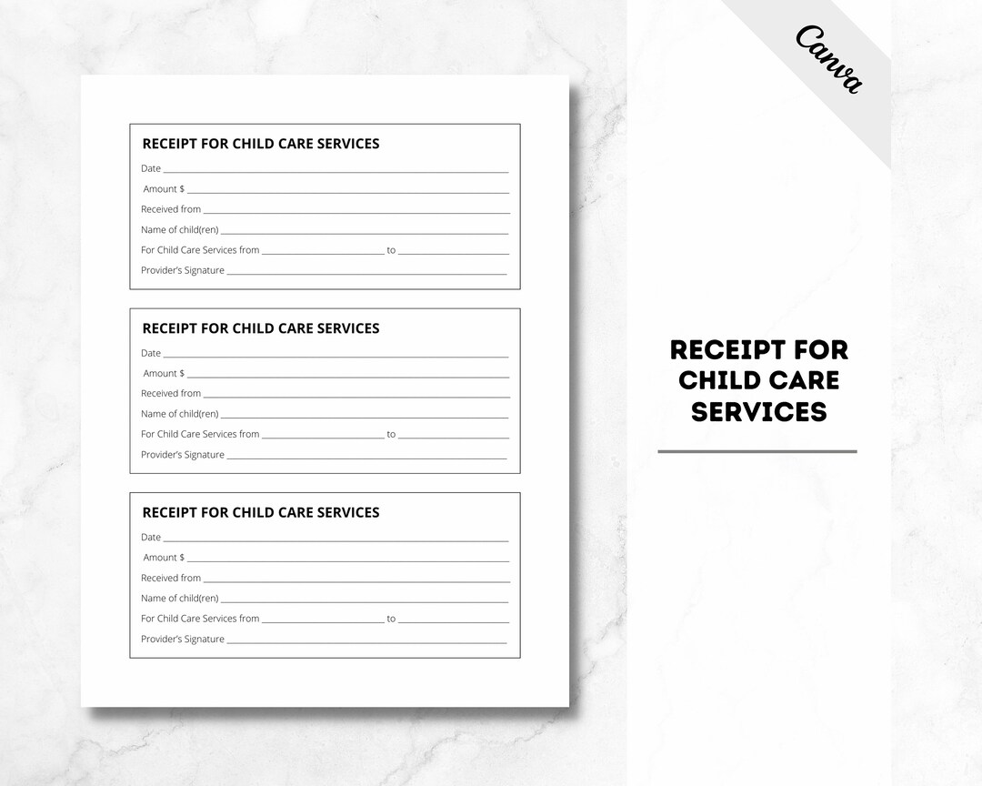 Childcare Receipts for Parents Taxes, Daycare Receipts for Parents ...