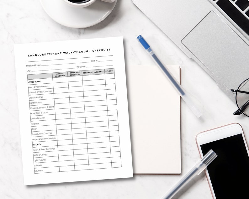 Landlord Tenant Walkthrough Checklist, Rental Walkthrough Checklist ...
