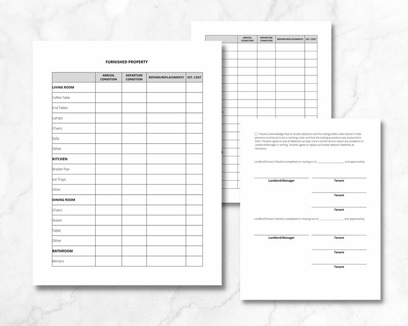 Landlord Tenant Walkthrough Checklist, Rental Walkthrough Checklist ...