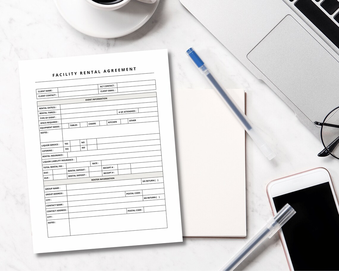 Facility Event Space Rental Agreement, Venue Rental Contract, Event ...