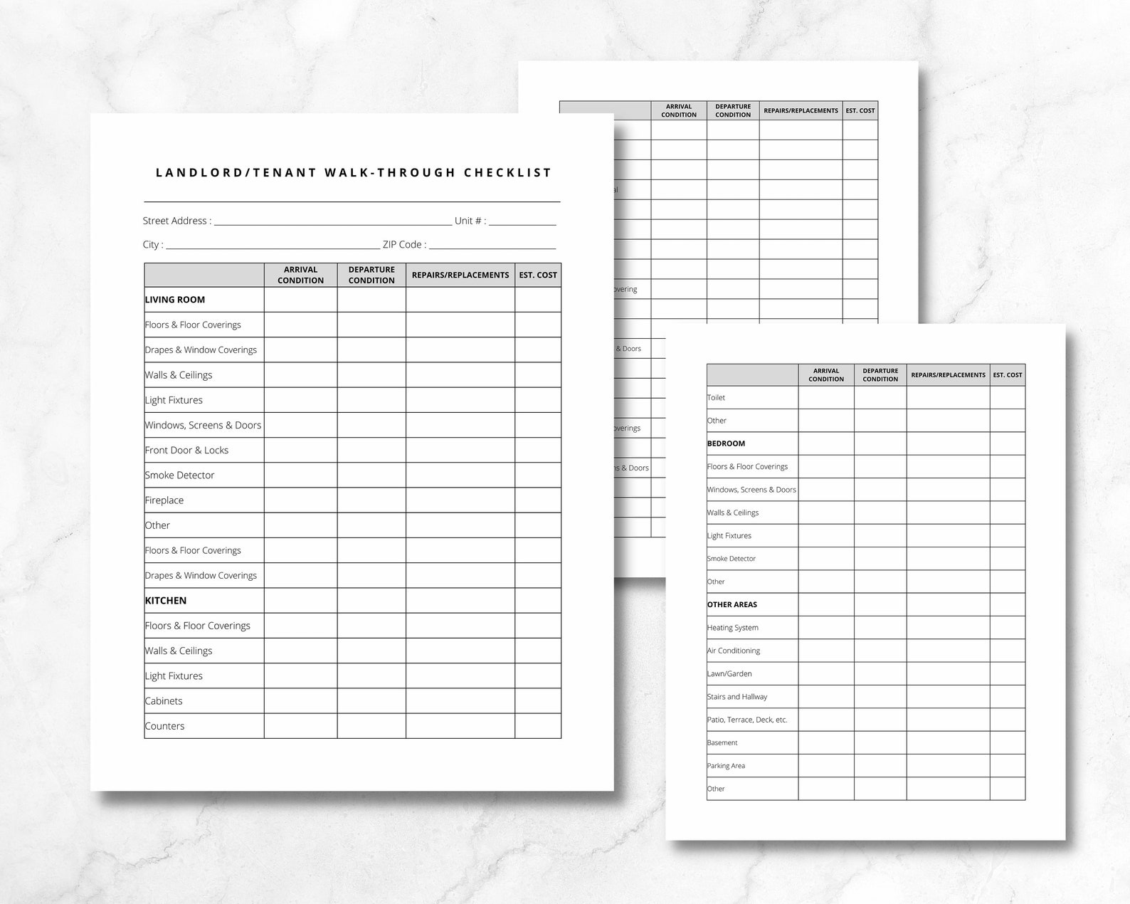 Landlord Tenant Walkthrough Checklist, Rental Walkthrough Checklist ...