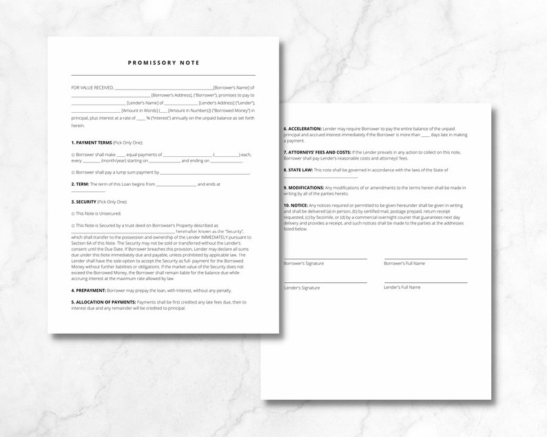 Promissory Note Forms, Promissory Note Templates, PDF File, Promissory ...