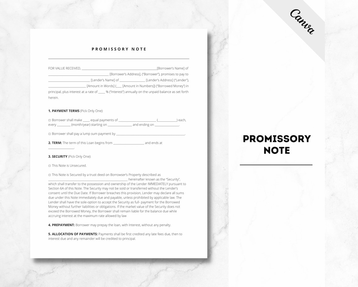 Promissory Note Forms, Promissory Note Templates, PDF File, Promissory ...