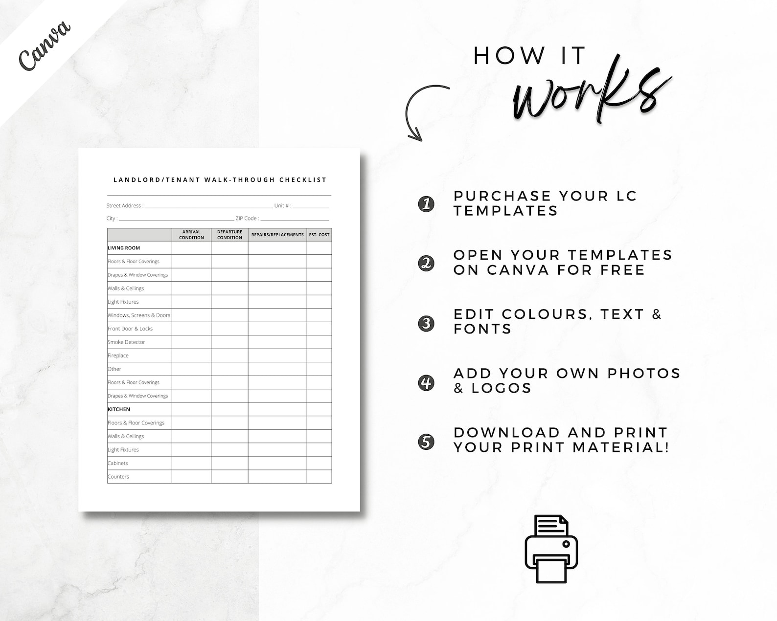 Landlord Tenant Walkthrough Checklist, Rental Walkthrough Checklist ...