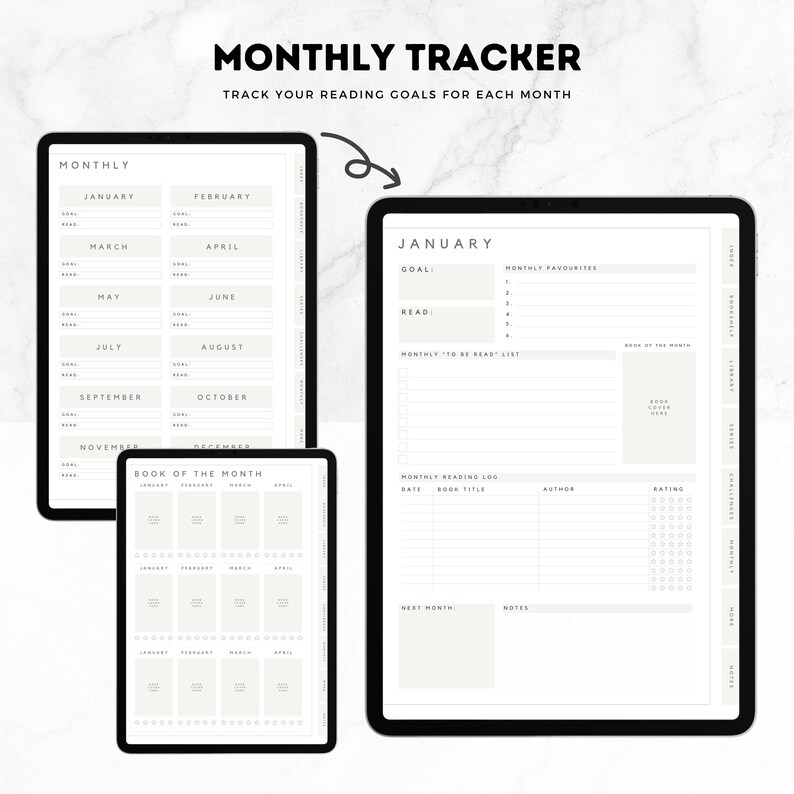 Digital Reading Journal, Reading Log, Book Tracker, Reading List ...