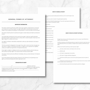 General Power of Attorney, POA, Power of Attorney Form, Power of ...