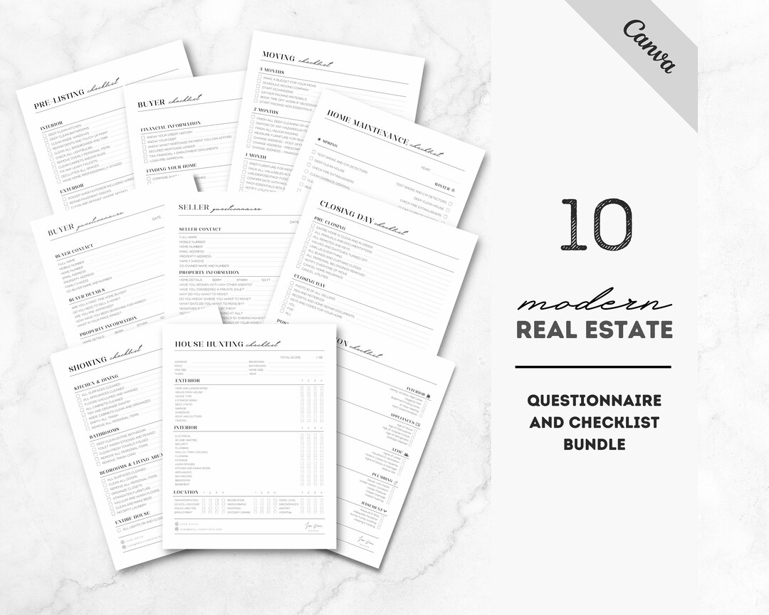 Real Estate Template Bundle, Real Estate Checklist Bundle, Buyer Seller ...
