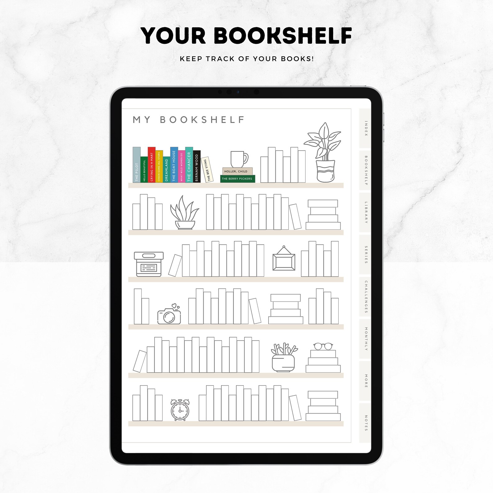 Digital Reading Journal, Reading Log, Book Tracker, Reading List ...