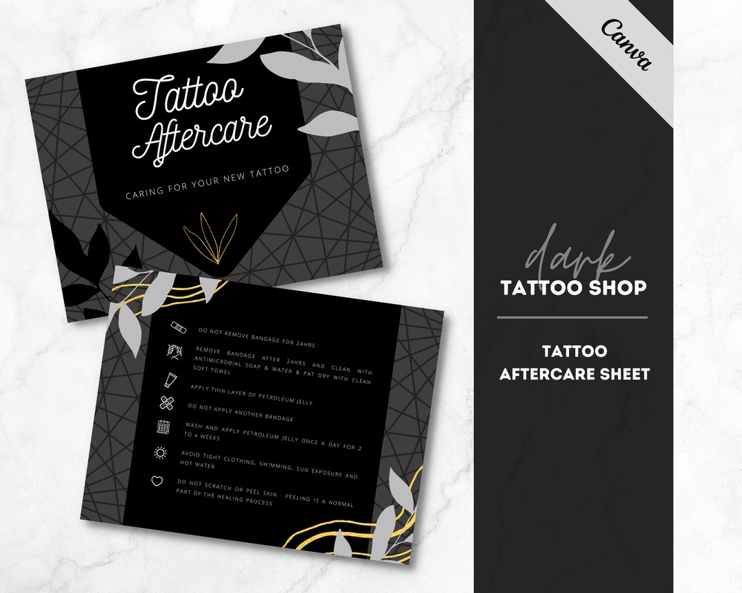 Tattoo Shop and Artist, Canva Templates, Tattoo Artist Marketing ...
